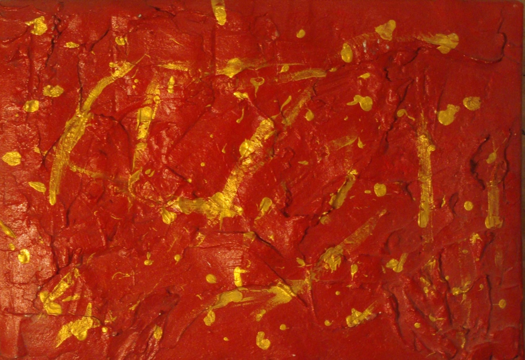 Peinture rouge et or