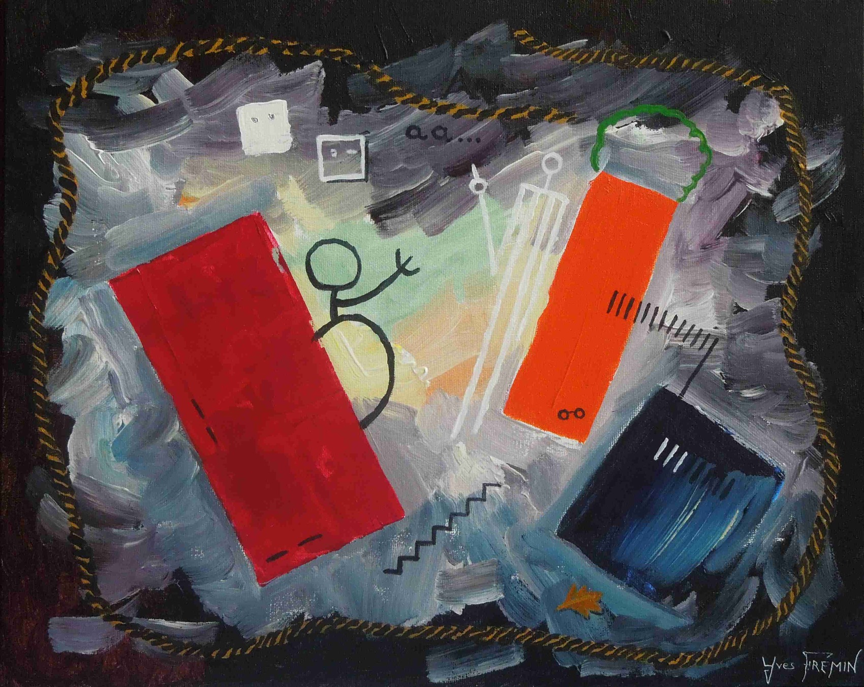 Peinture Cache-cache dans la cour de récréation