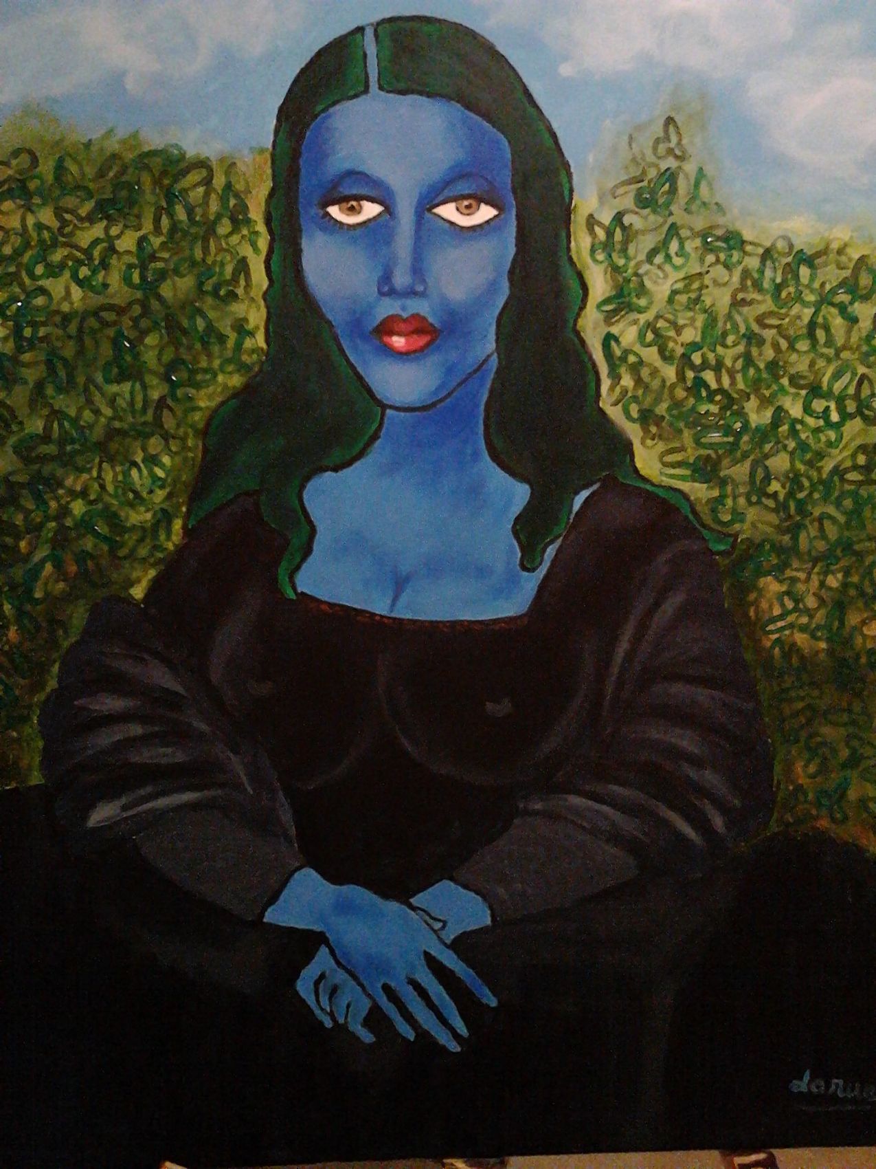 Peinture Ma Joconde bleue