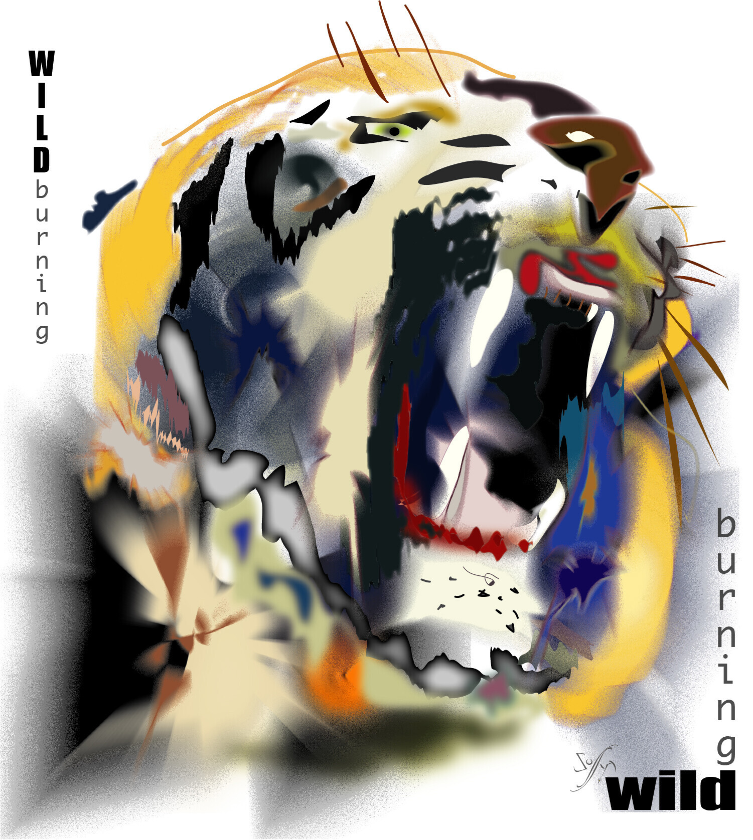 Peinture Wild burning