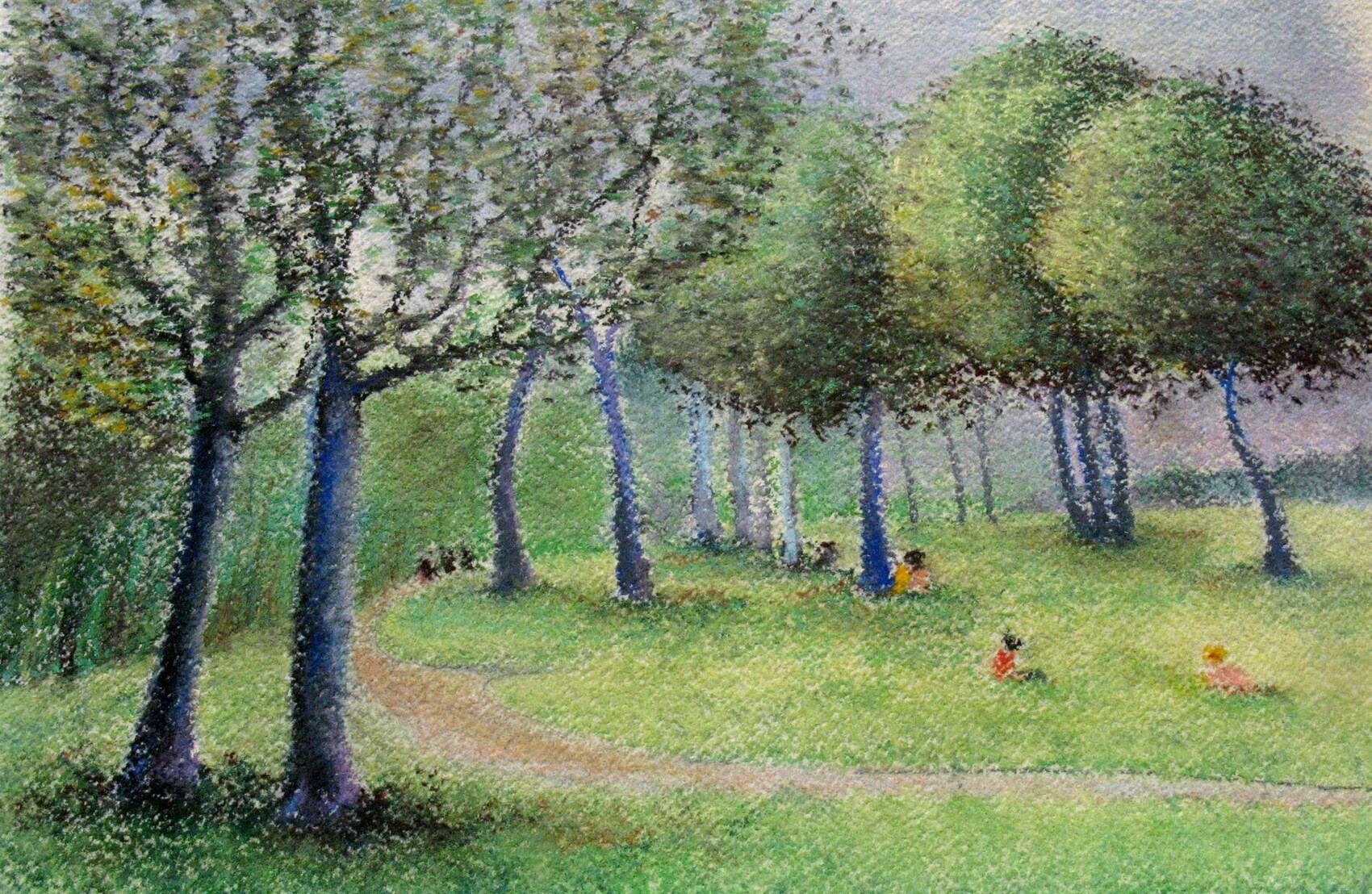 Peinture La clairière pastel A 4