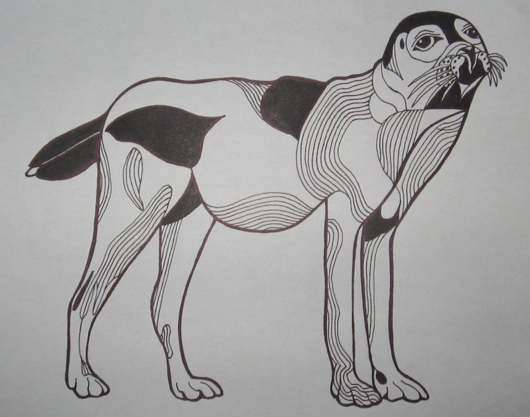 Dessin Loufoque (loup + phoque)