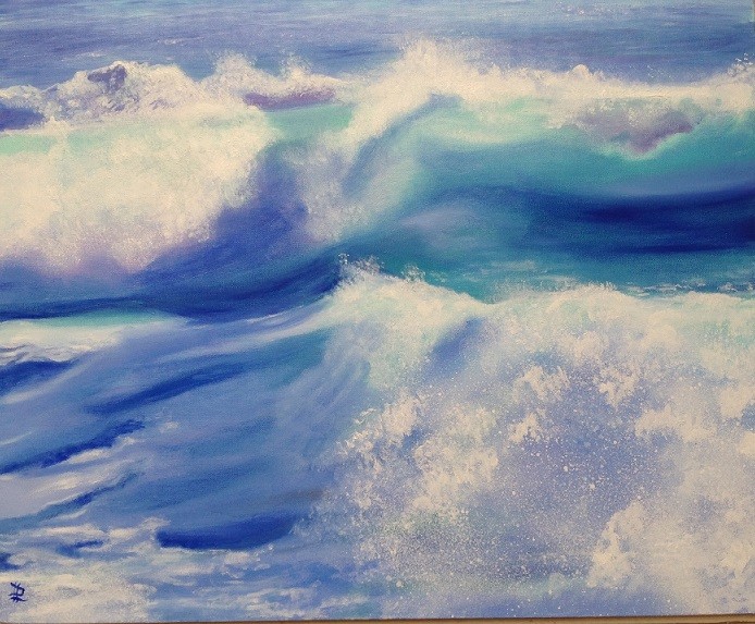 Peinture mer agitée