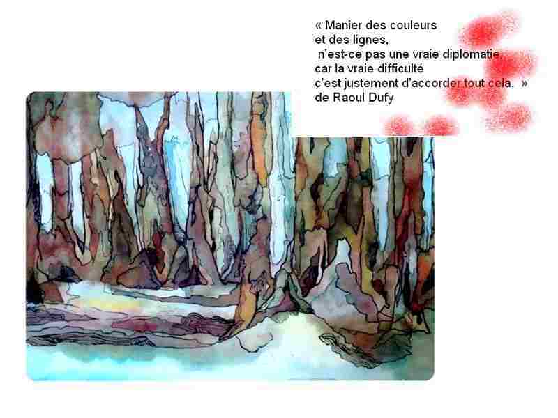 Peinture Promenade en forêt