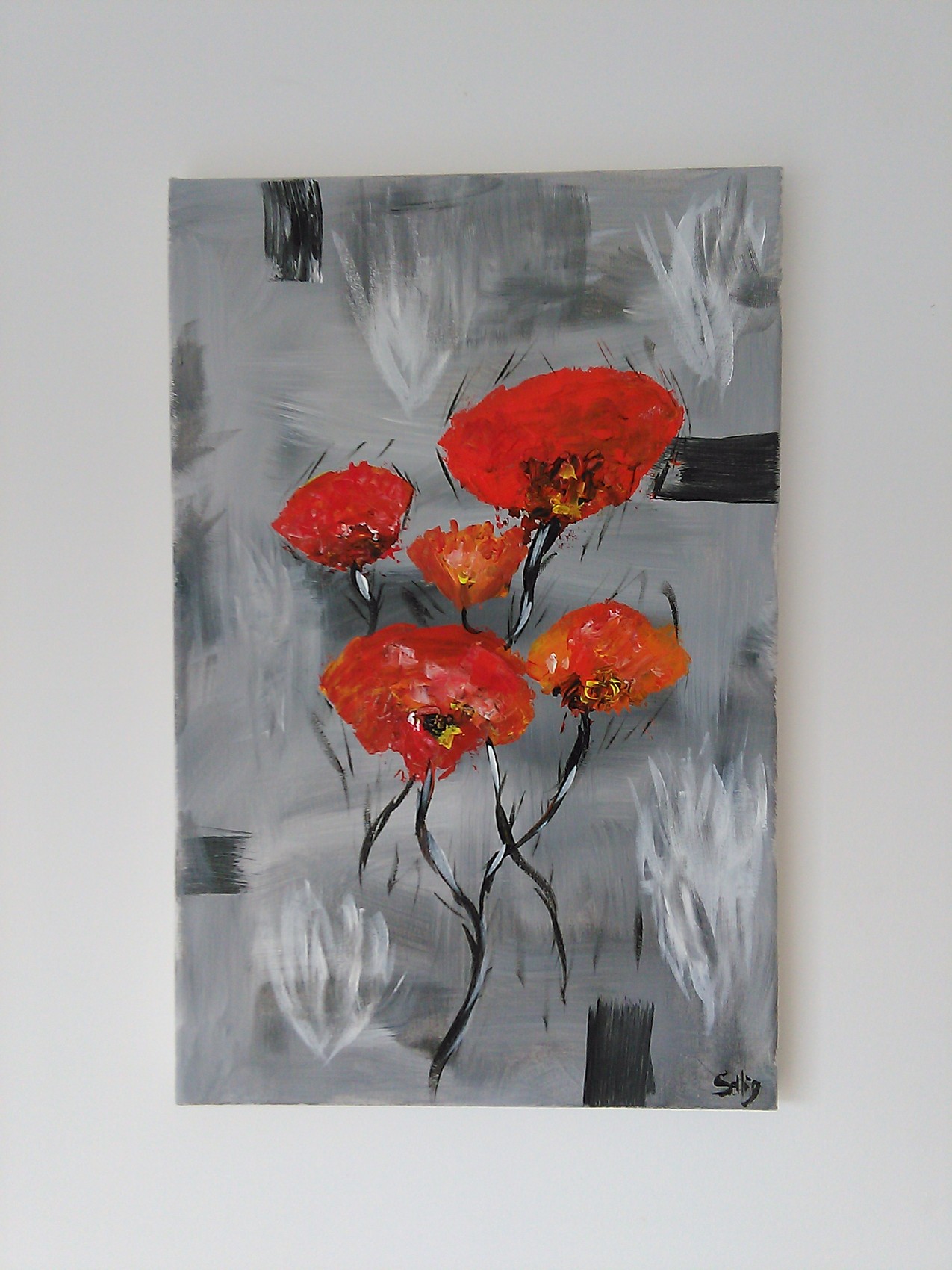 Peinture Fleurs rouges