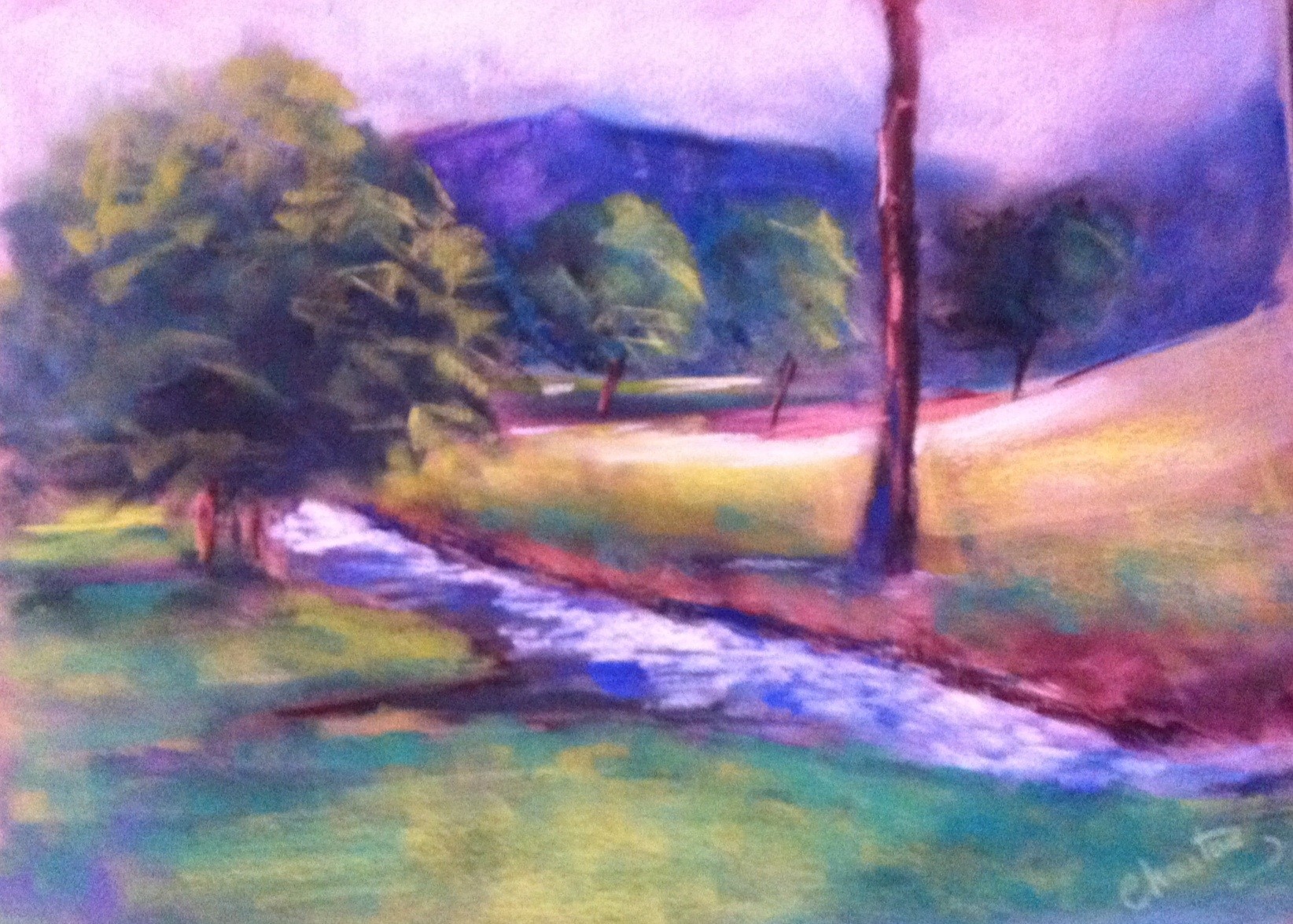 Peinture Pastel sur papier kraft