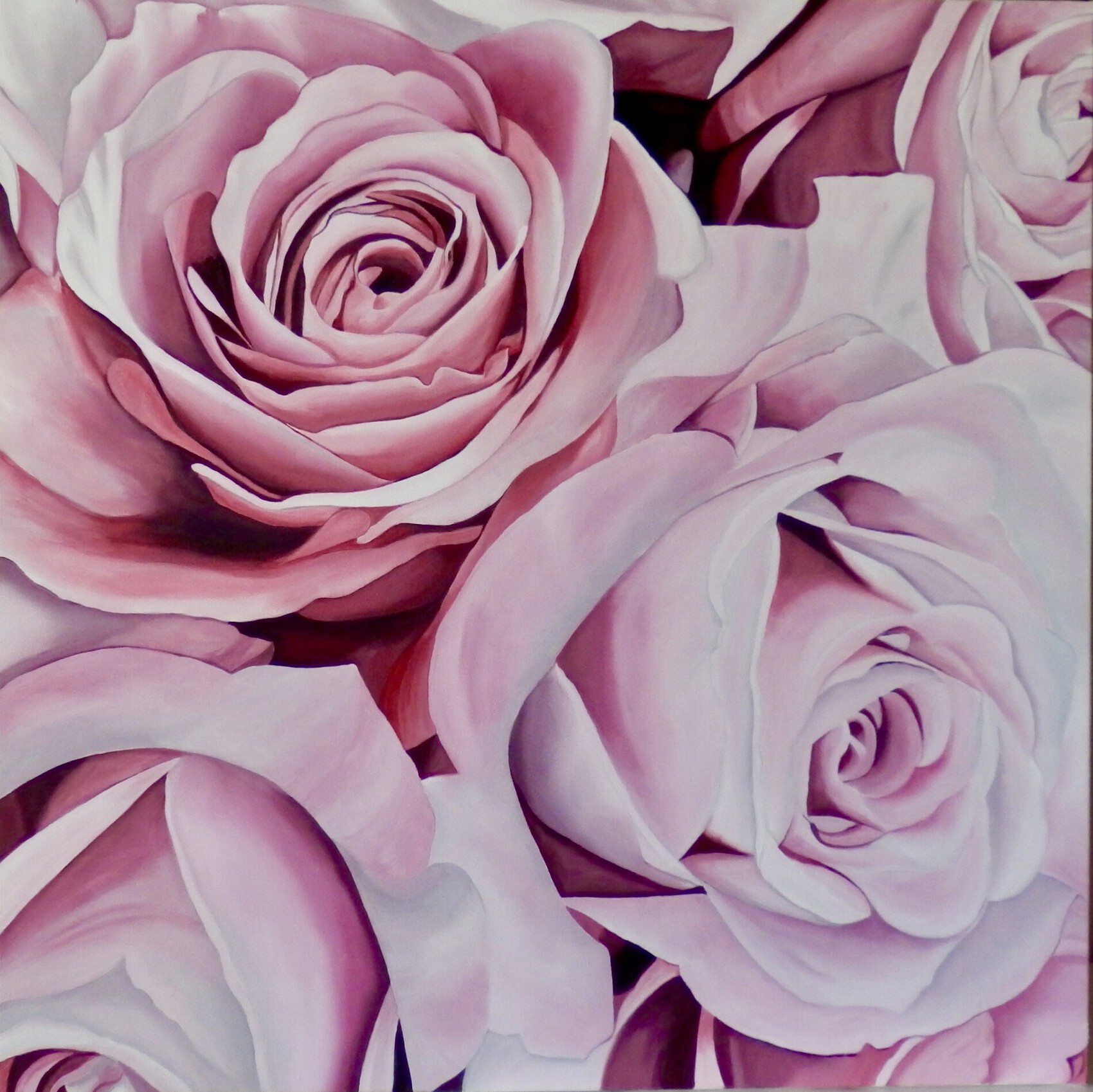 Peinture Les roses roses toile 1