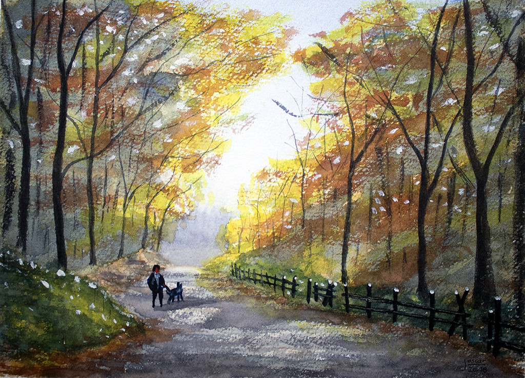 Peinture Promenade sous les bois