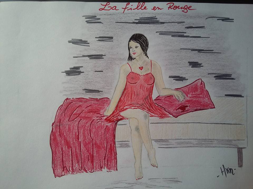Dessin La fille en rouge (7)