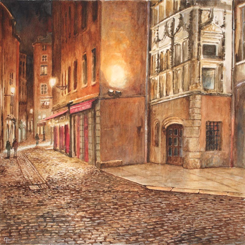 Peinture Un soir rue Lainerie