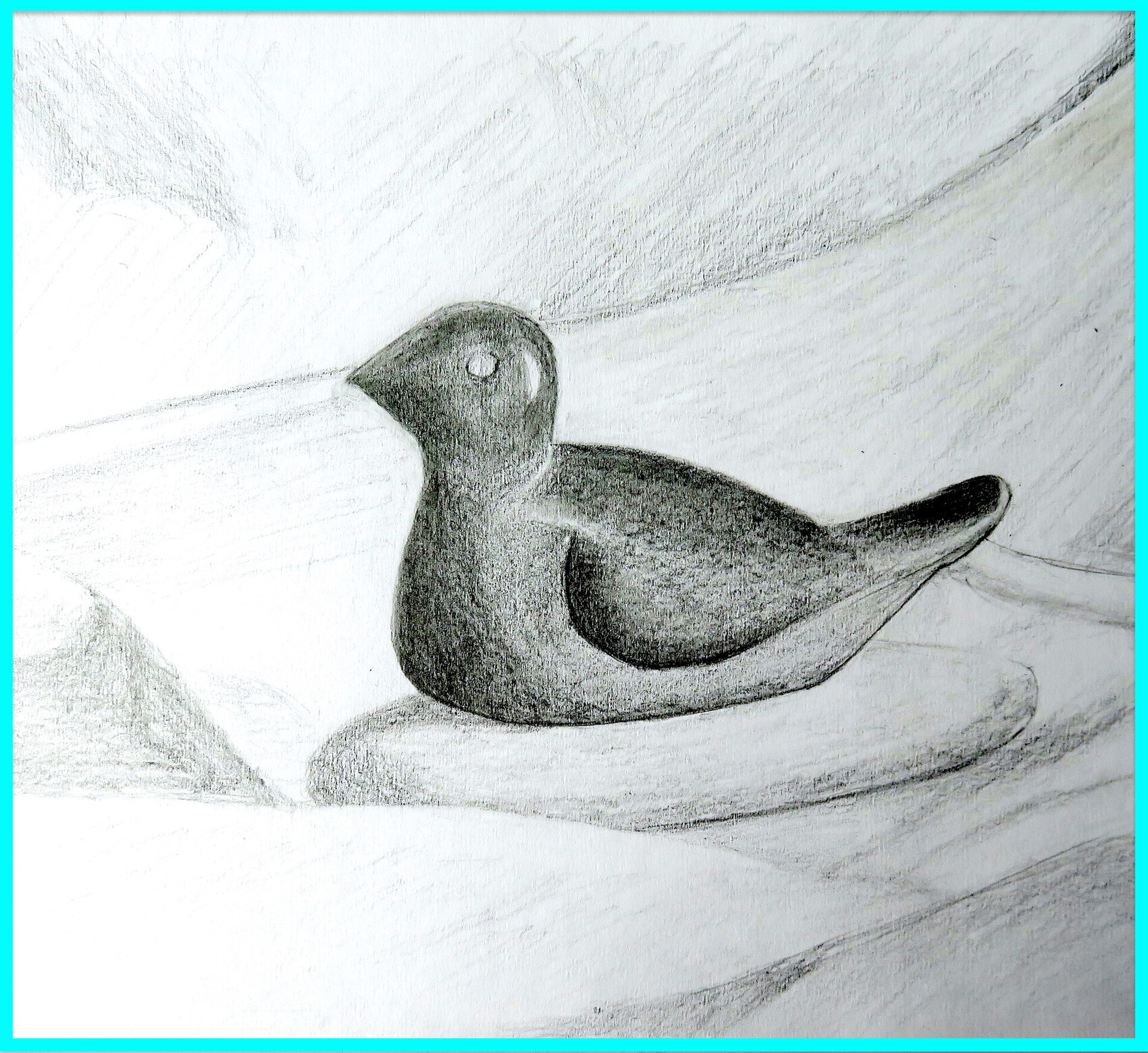 Dessin Statue petit oiseau / Drawing A little bird statue