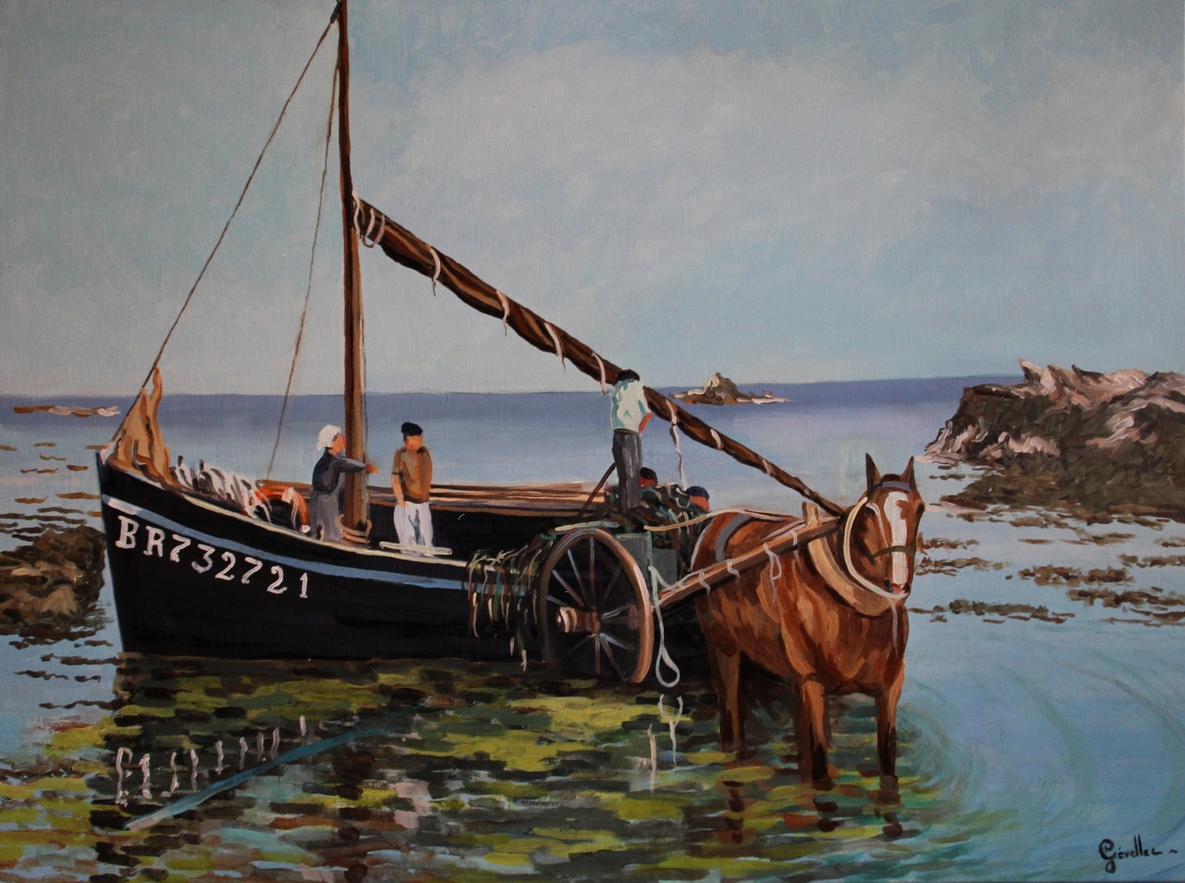 Peinture le transfert du goémon.