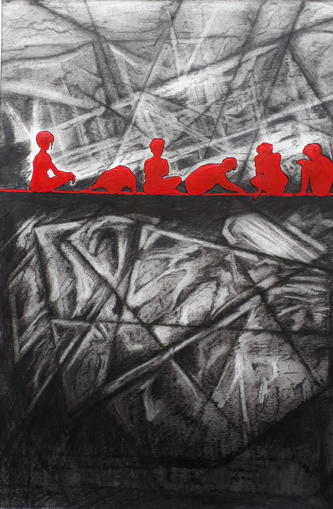 Dessin La ligne rouge