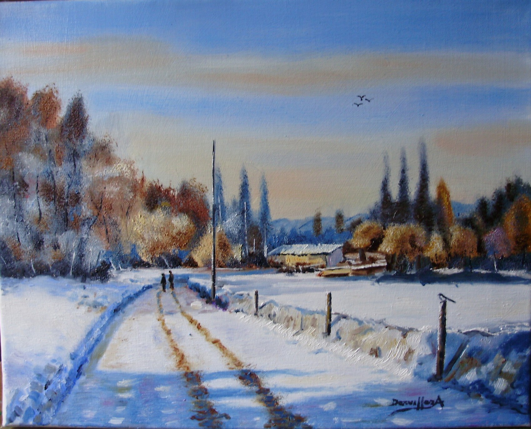 Peinture HIVER toile 41x33