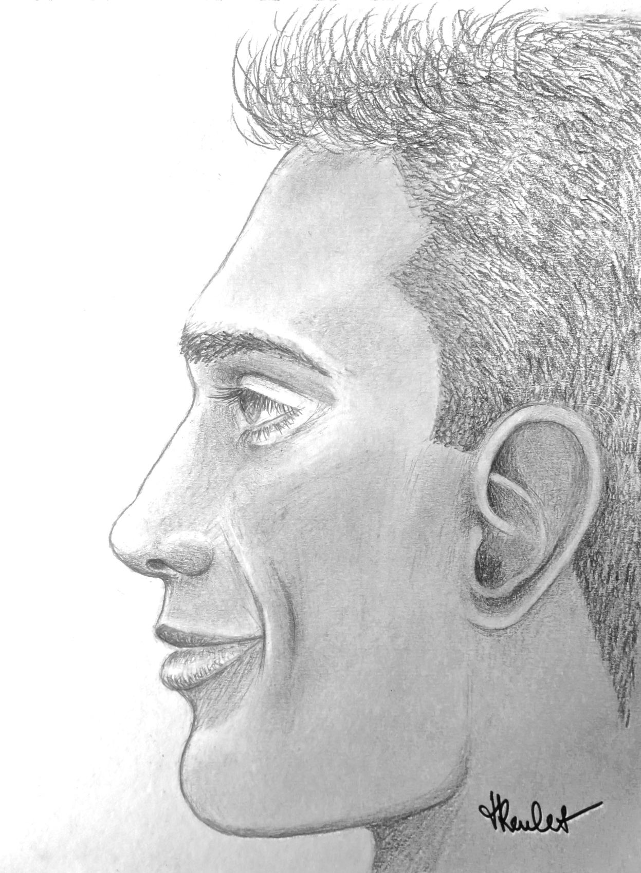 Dessin Portrait jeune homme bronzé / Drawing Portrait of a suntanned ...