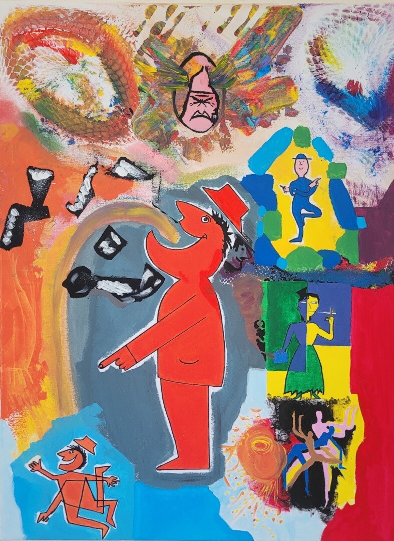 Peinture Hommage à Raymond Savignac