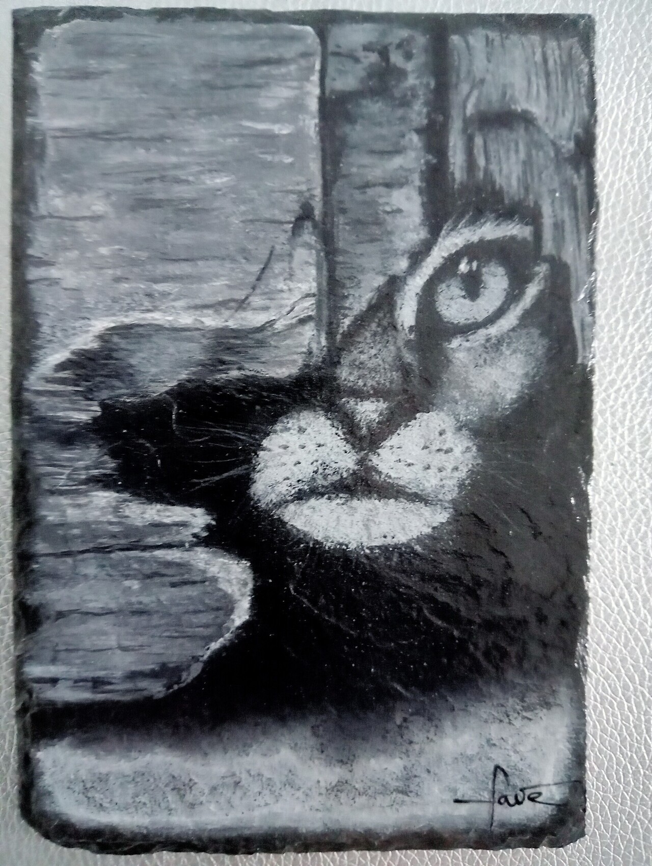 Peinture Le chat caché