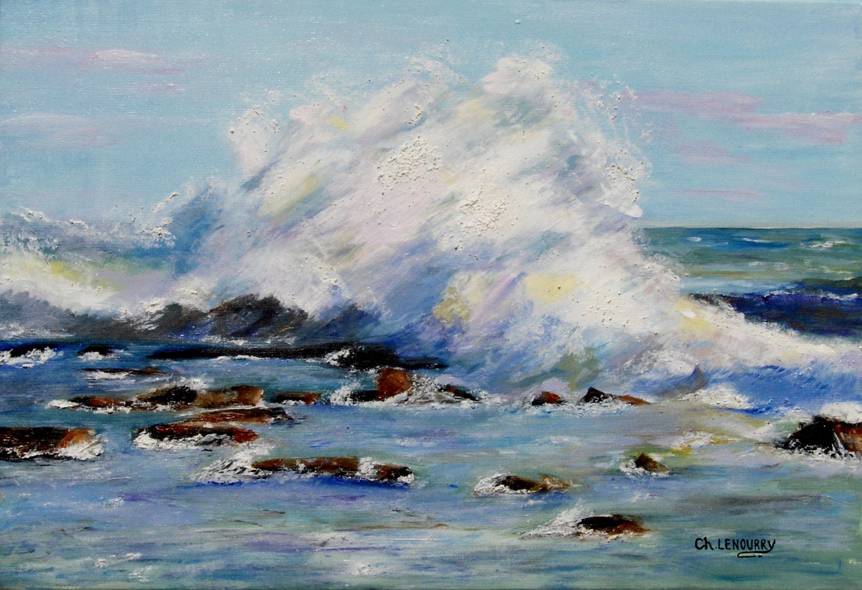 Peinture La mer déchainée