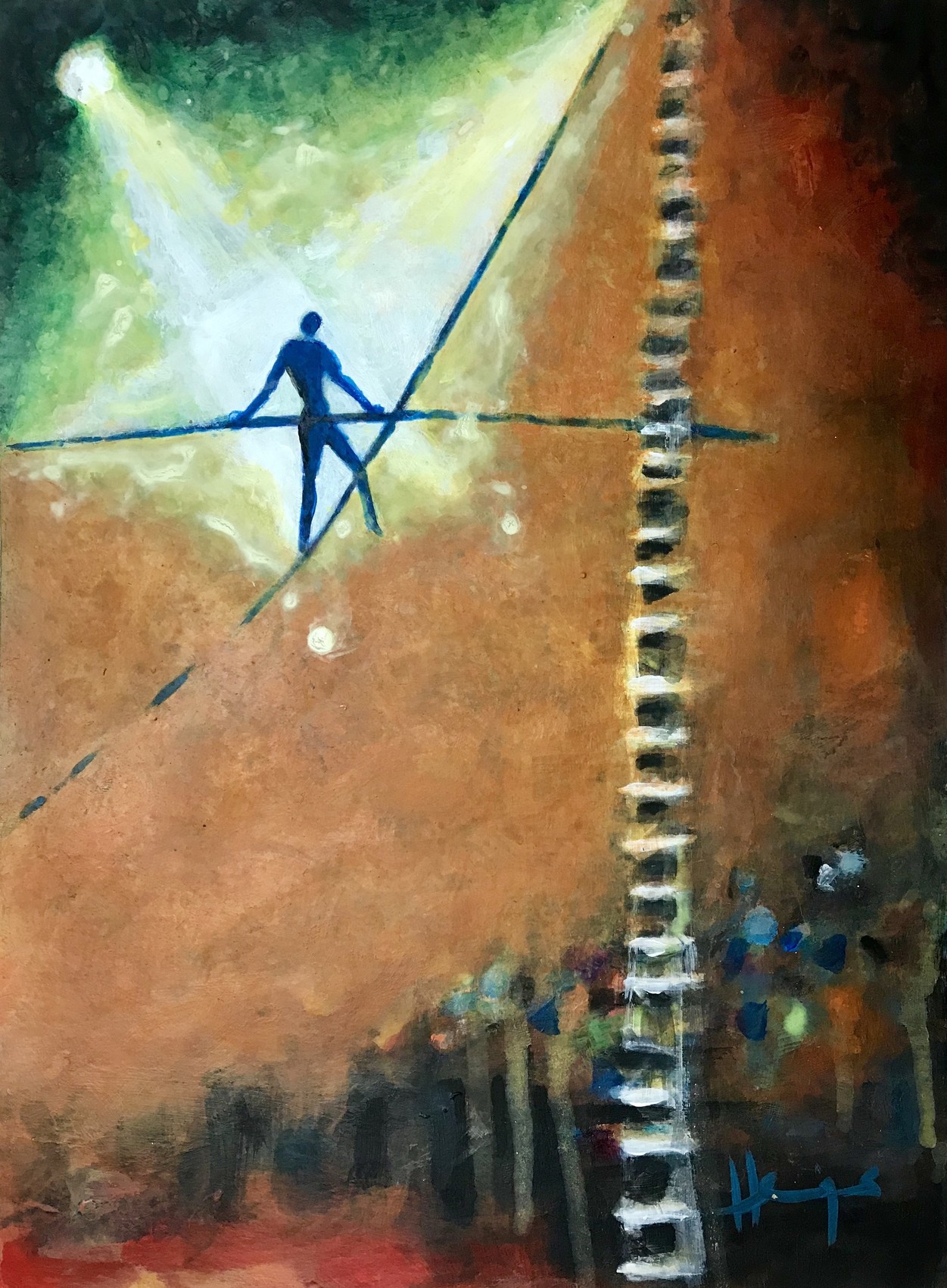 Peinture Le funambule