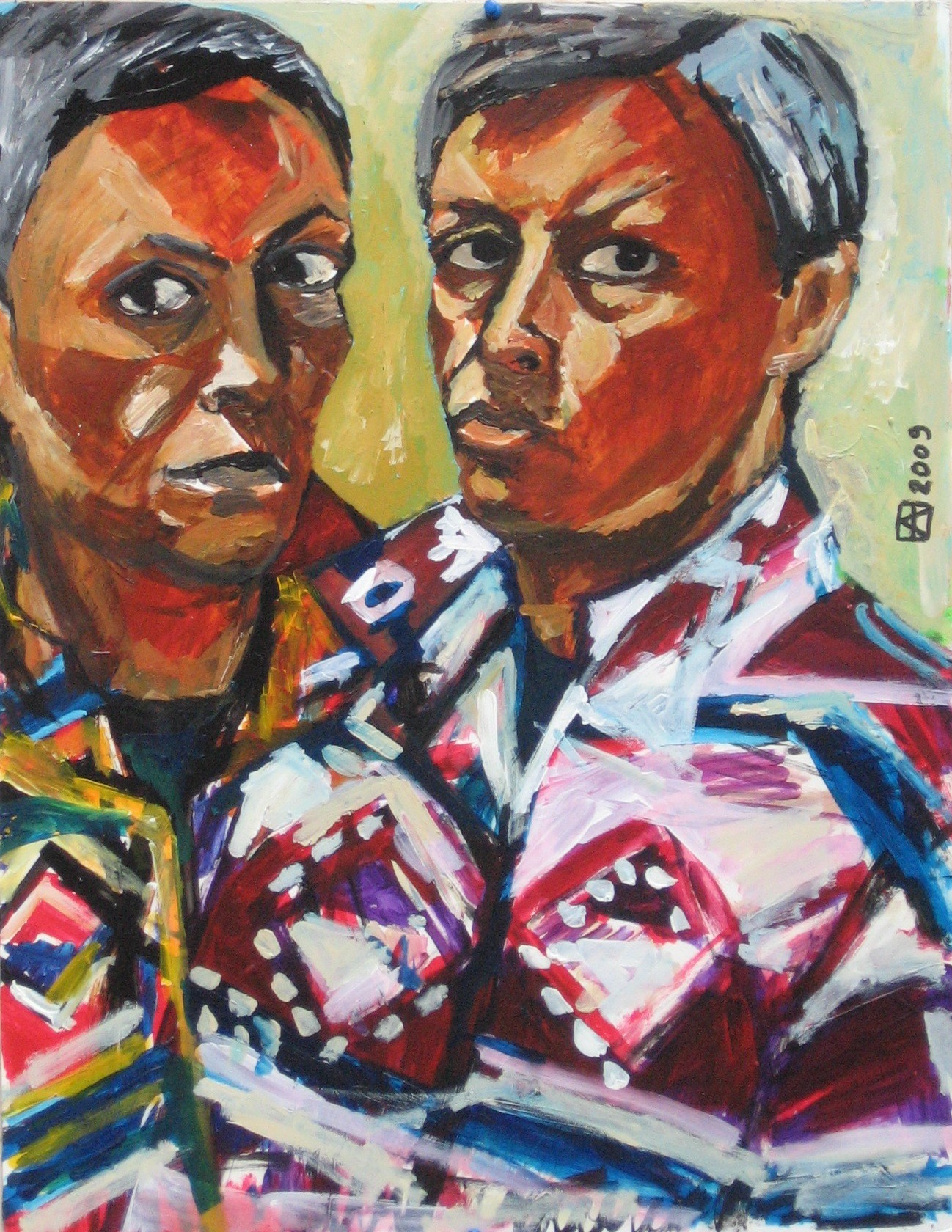 Peinture Autoportrait double 2009