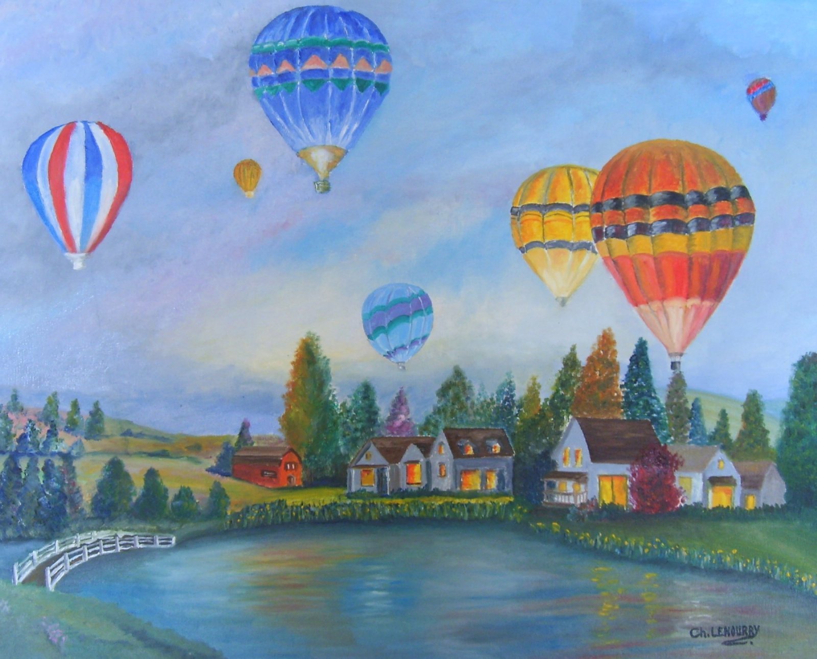 Peinture Les Montgolfiéres