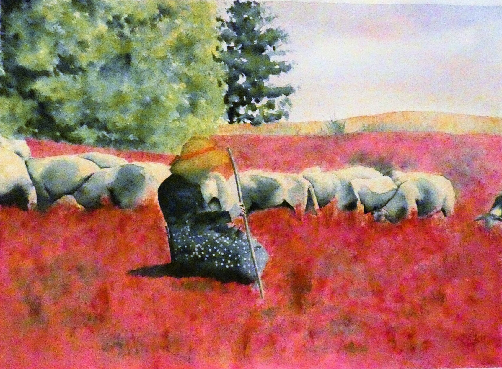 Peinture Bergère dans les monedières