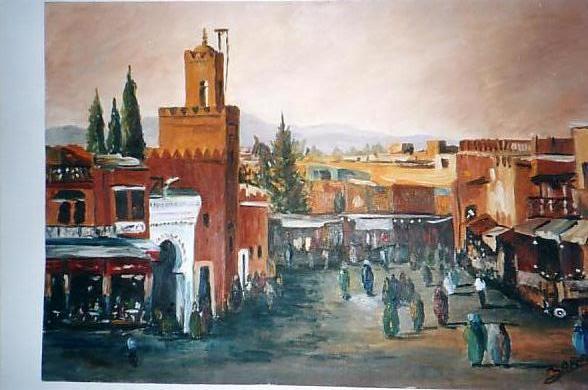 Peinture Jamaa Lefna de Marrakech