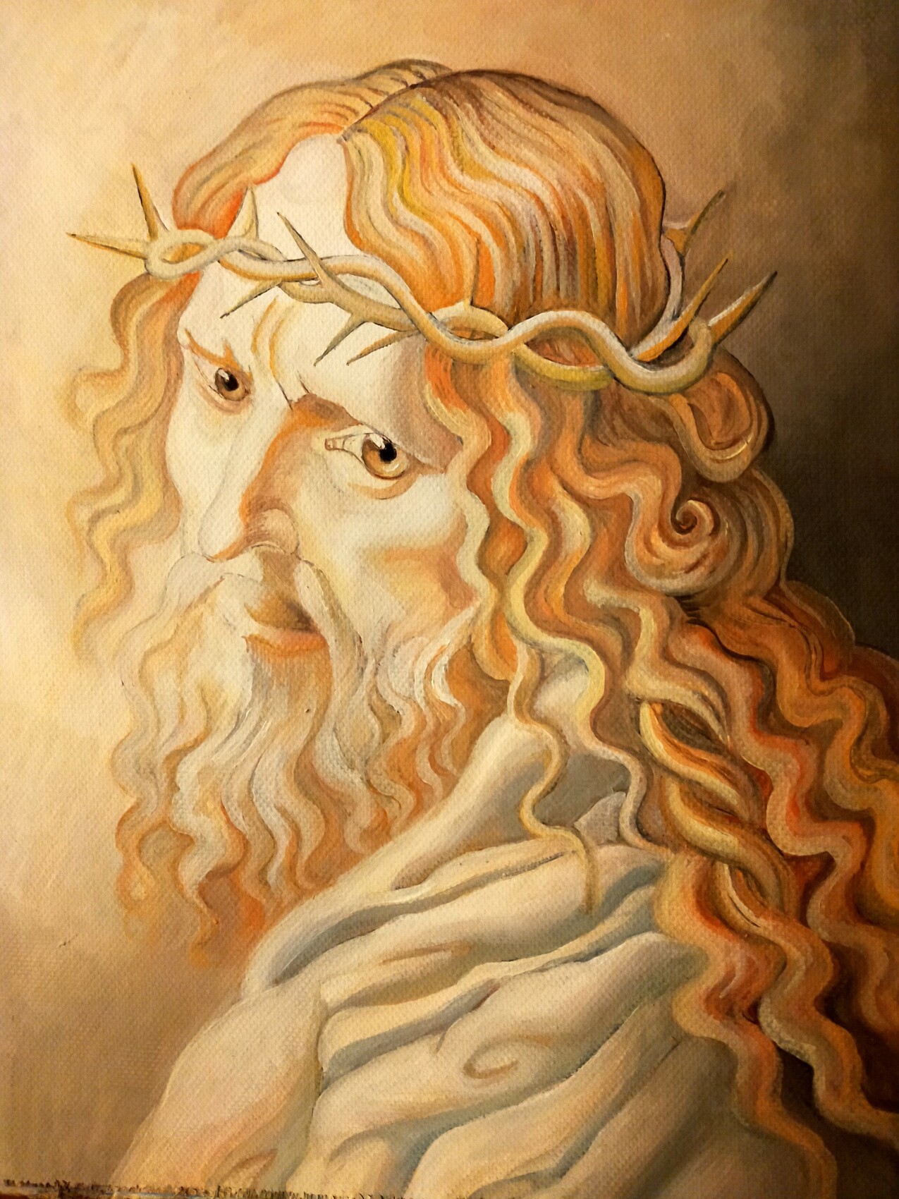 Peinture Le christ le Feu