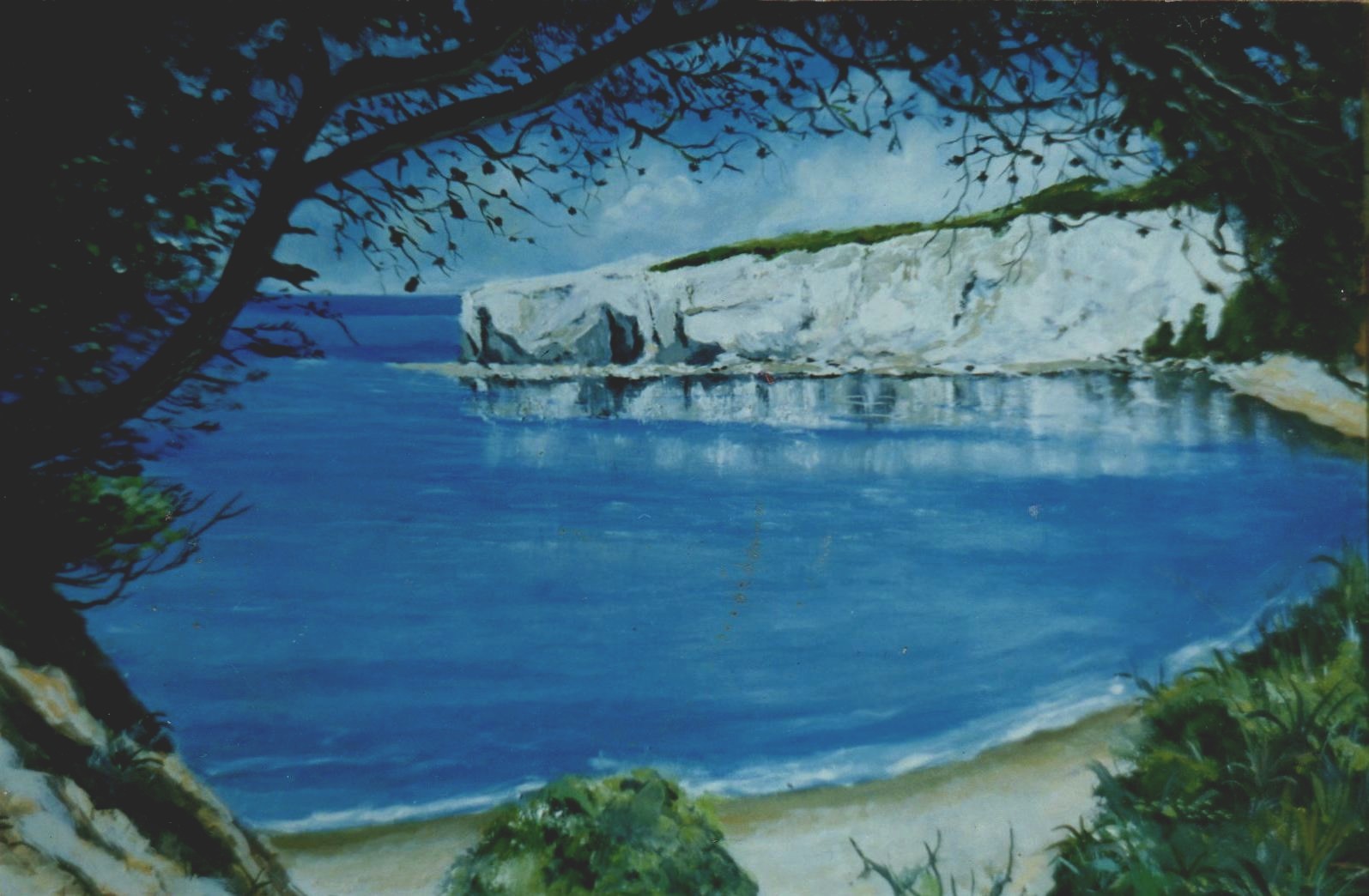 Peinture le rocher blanc"Cherchell"