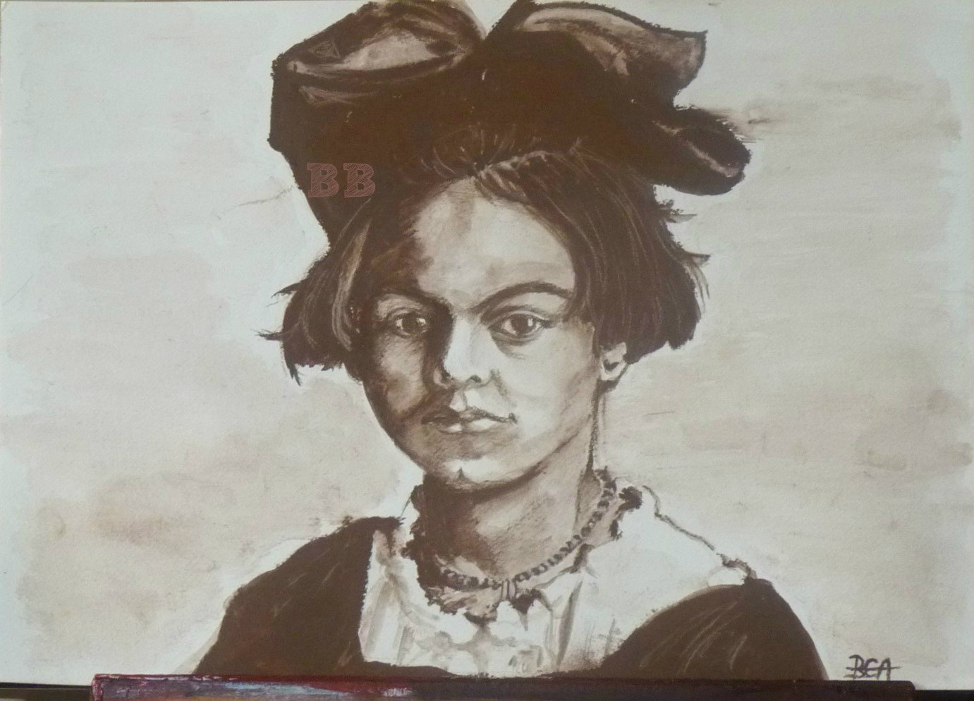 Dessin Portrait Frida enfant 1
