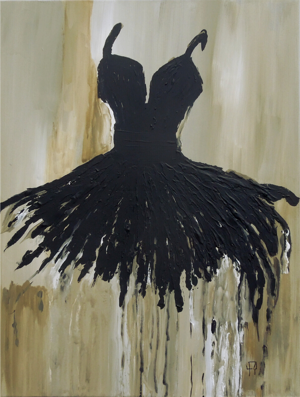 Peinture La petite robe noire d'Ewa Bathelier