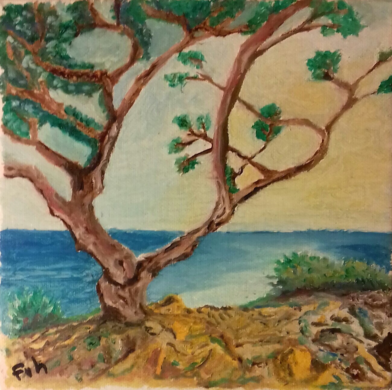 Peinture L'arbre et la mer
