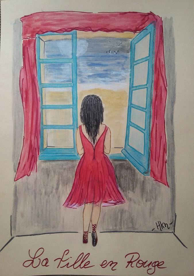 Dessin La fille en rouge (6)
