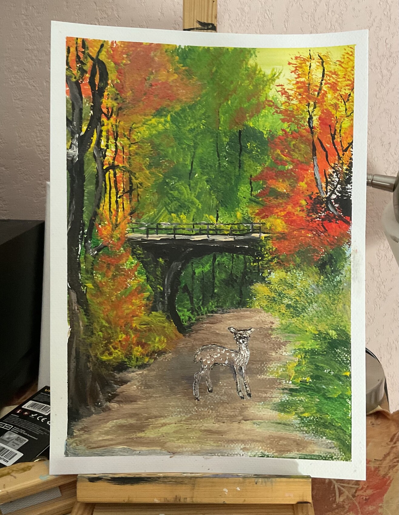 Peinture Promenade en forêt