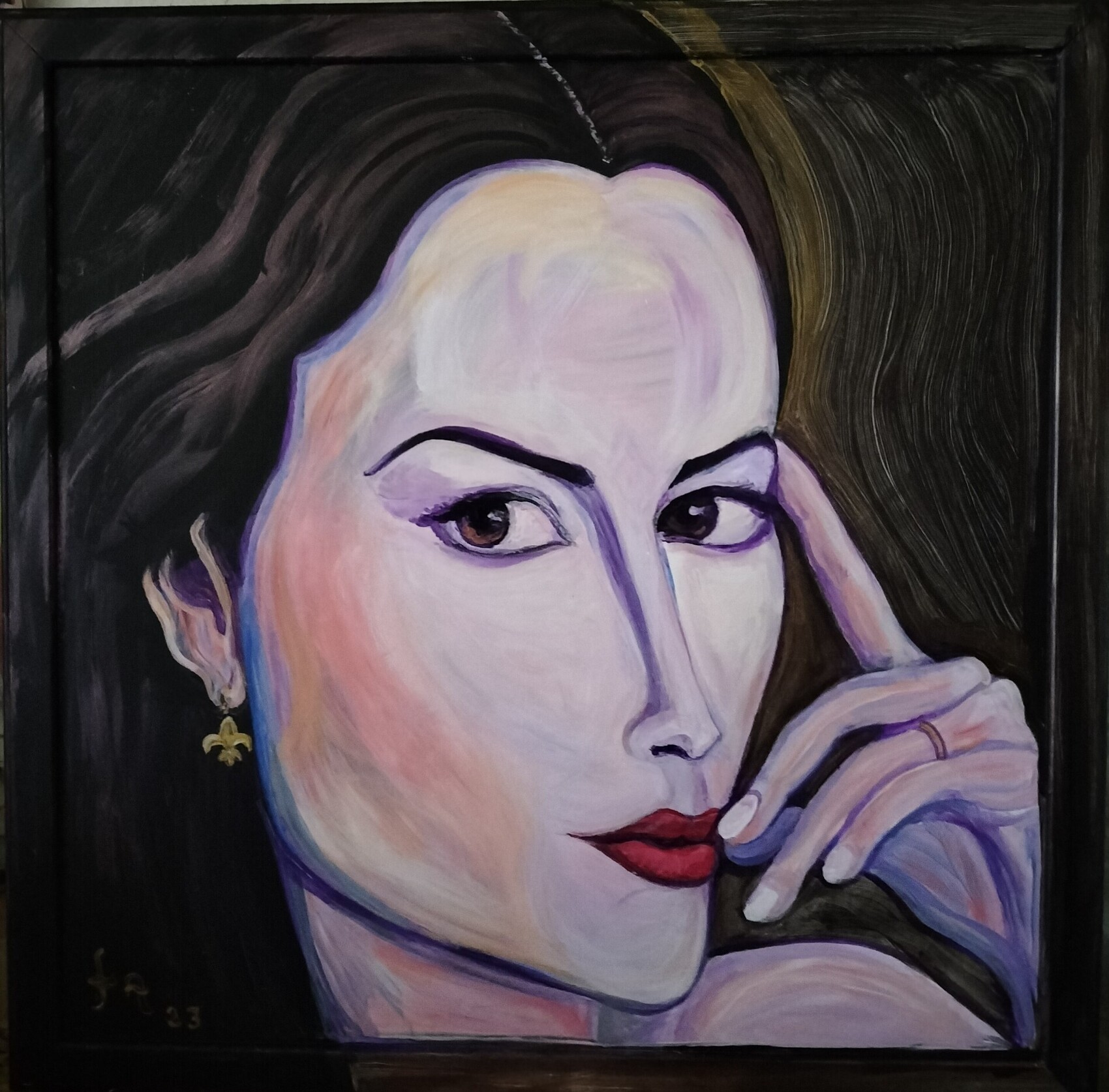 Peinture " Le sang bleu de Magdalena ... " ( 2023 , insp. by Monica ...