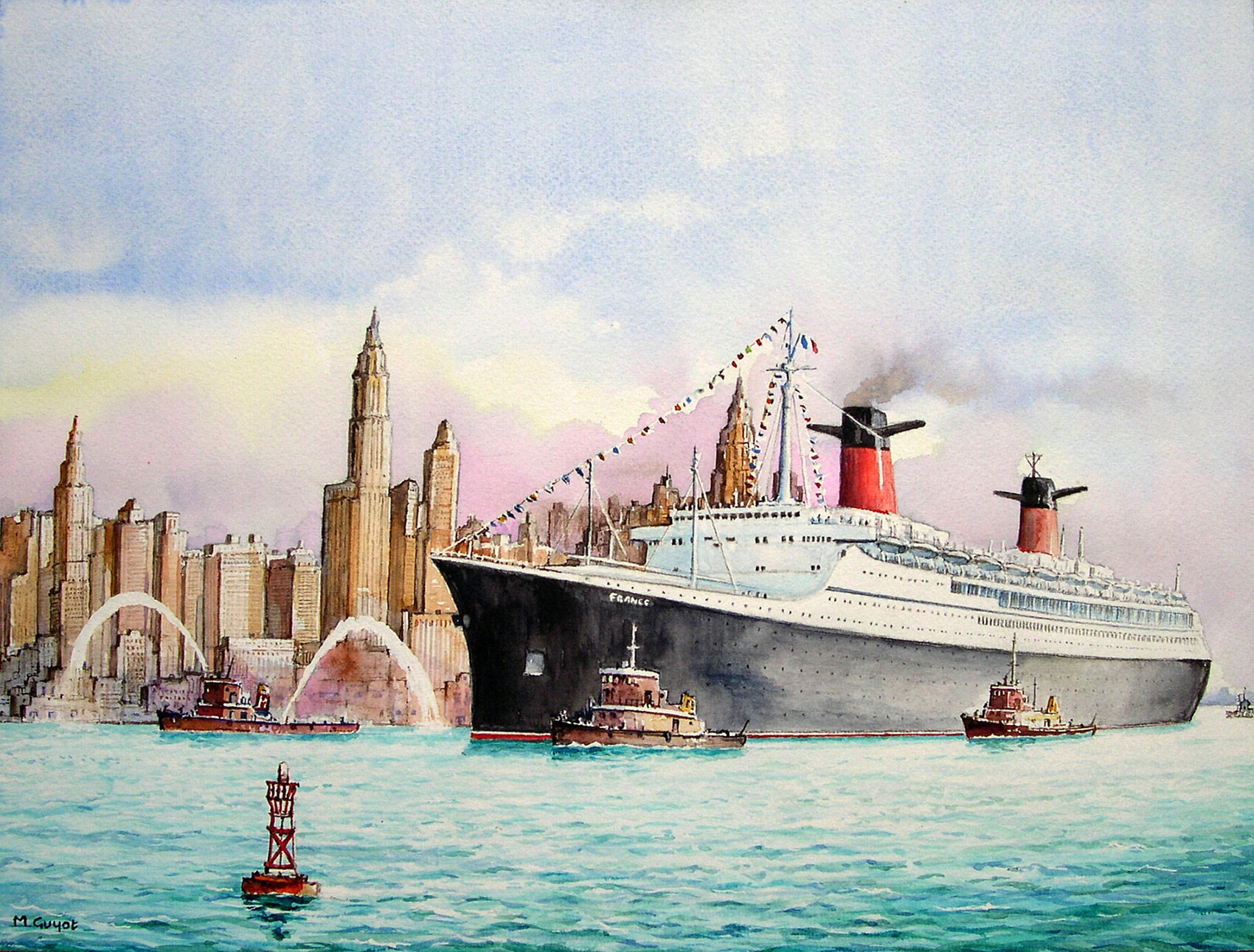 Peinture Le paquebot France.