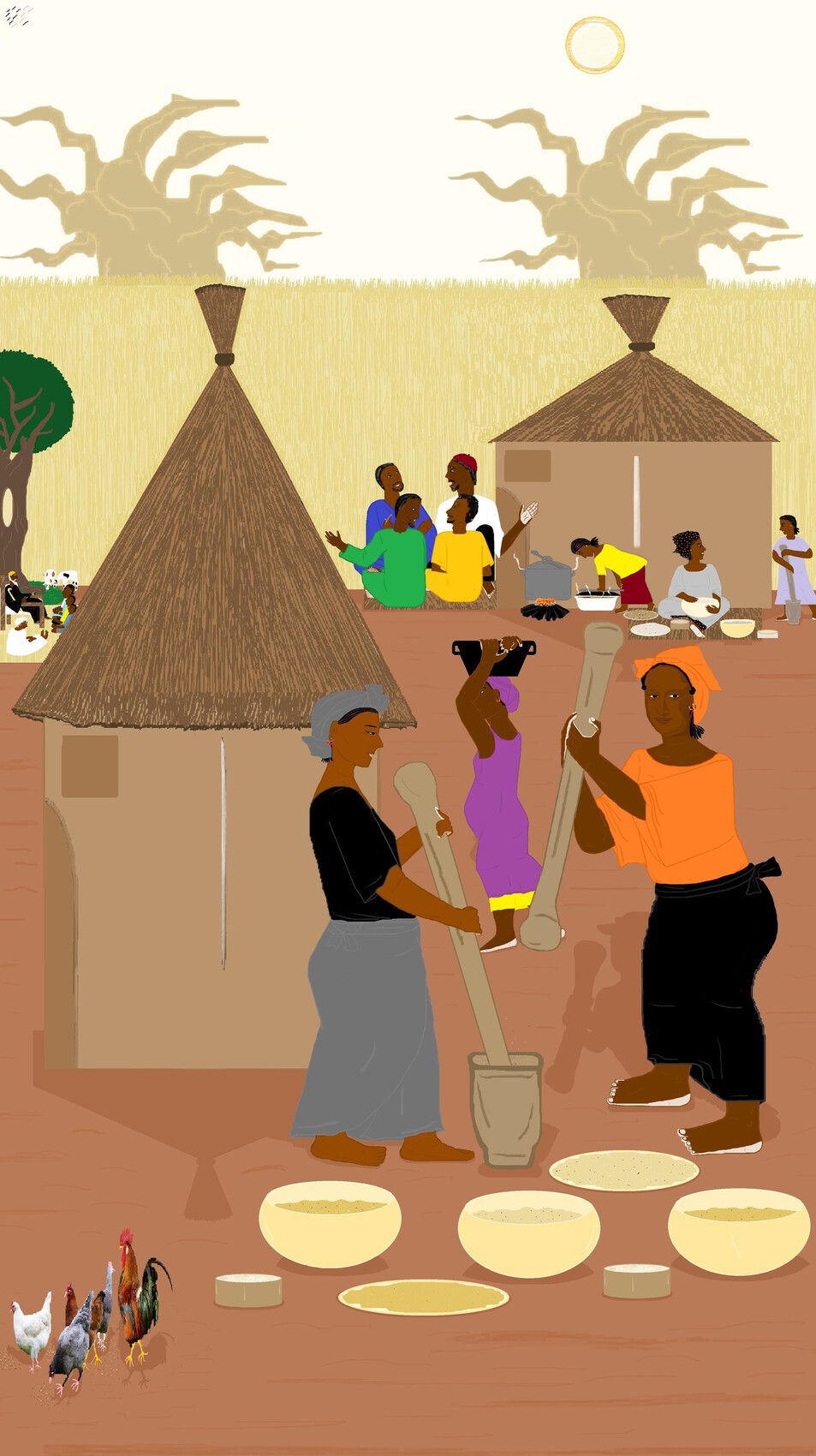 Peinture la vie au village