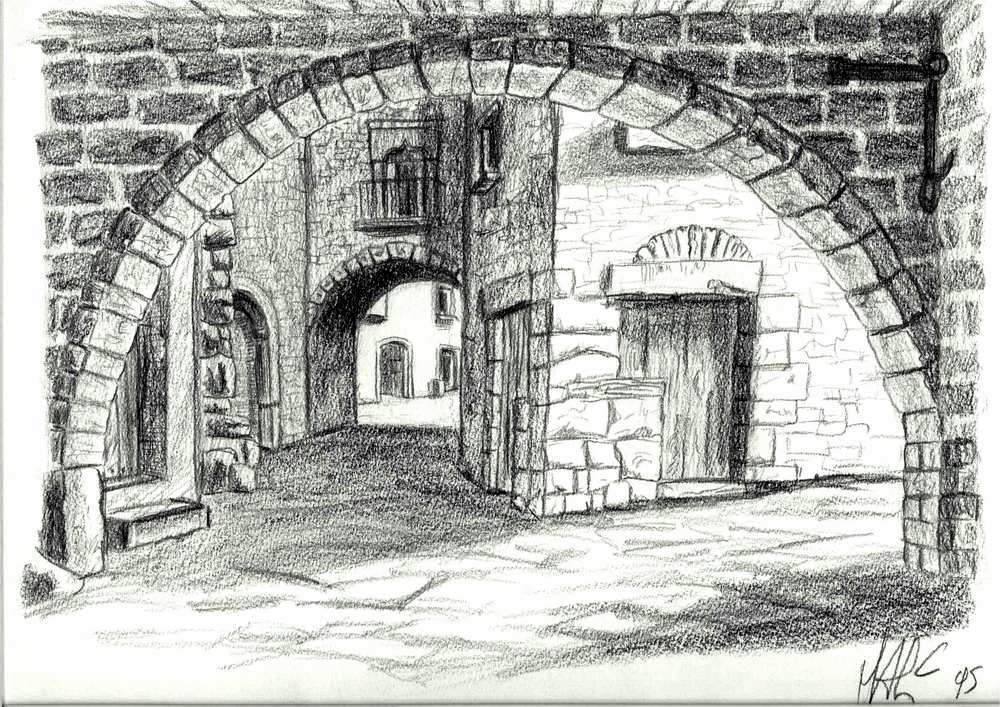 Dessin Un labyrinthe de ruelle