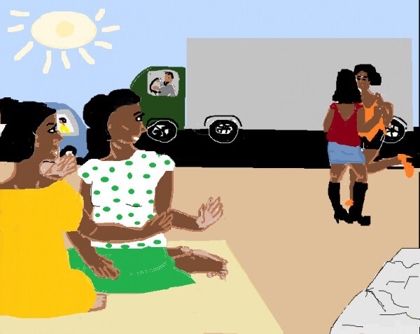 Peinture Le commérage