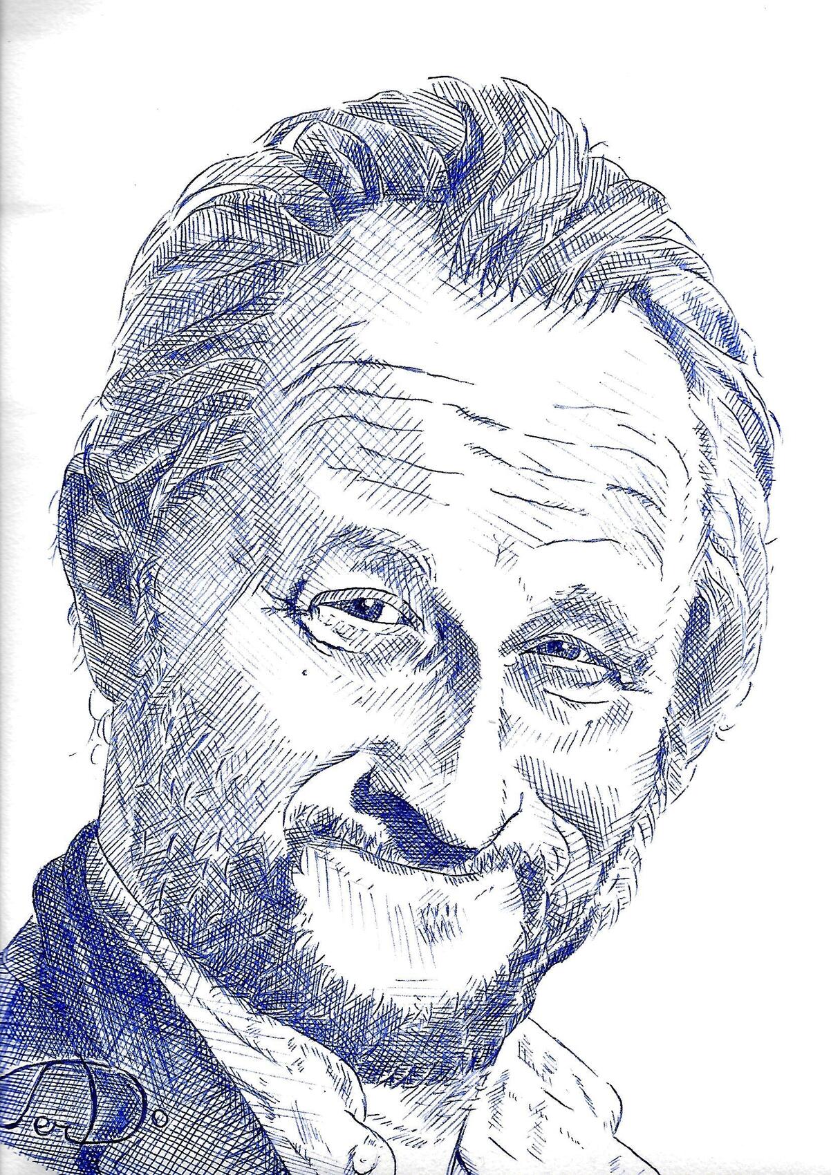 Dessin portrait de Benoit Poelvoorde