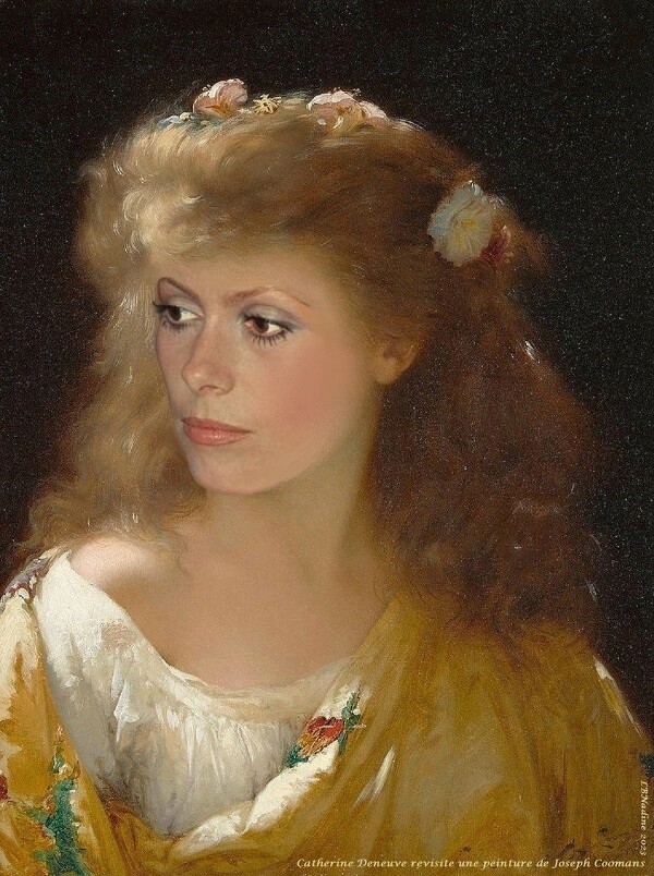 Autre Deneuve revisite une peinture de Joseph Coomans.
