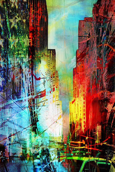 Peinture New York heure de pointe