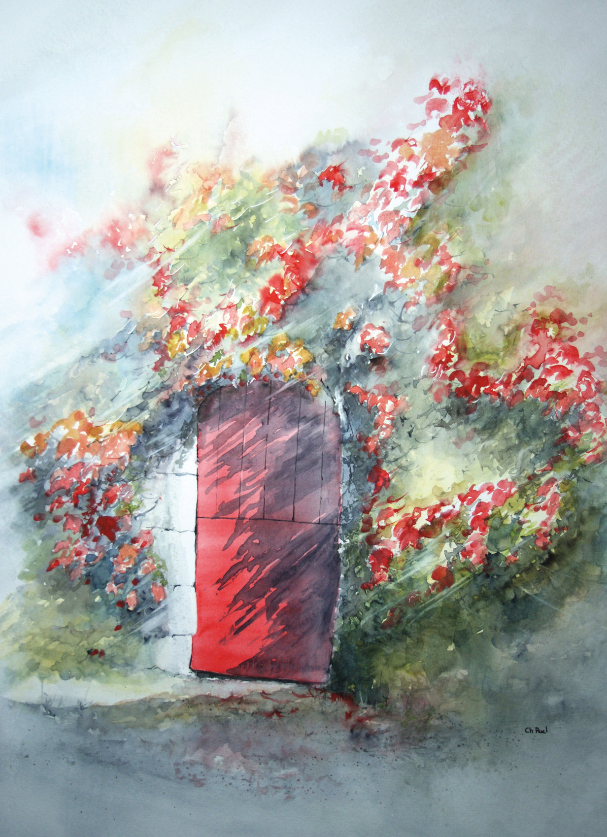 Peinture La porte rouge
