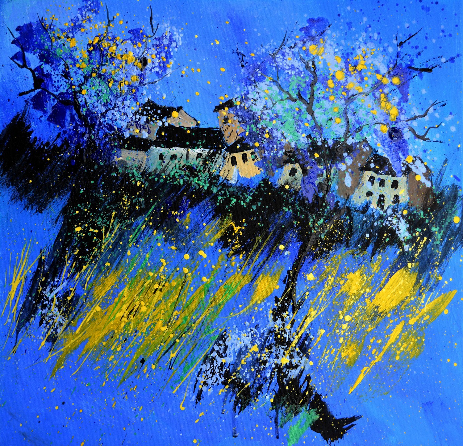 Peinture Blue landscape