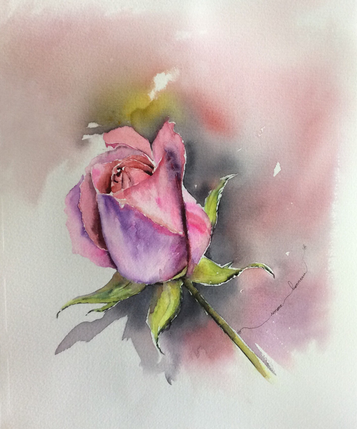 Peinture La rose...