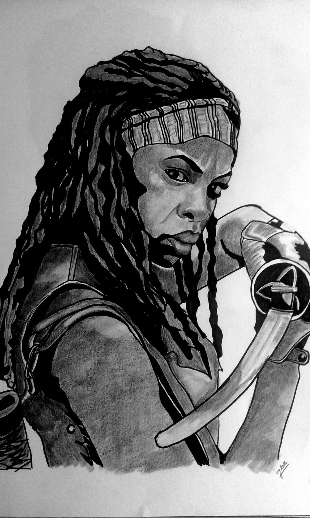 Peinture Michonne (walking dead)